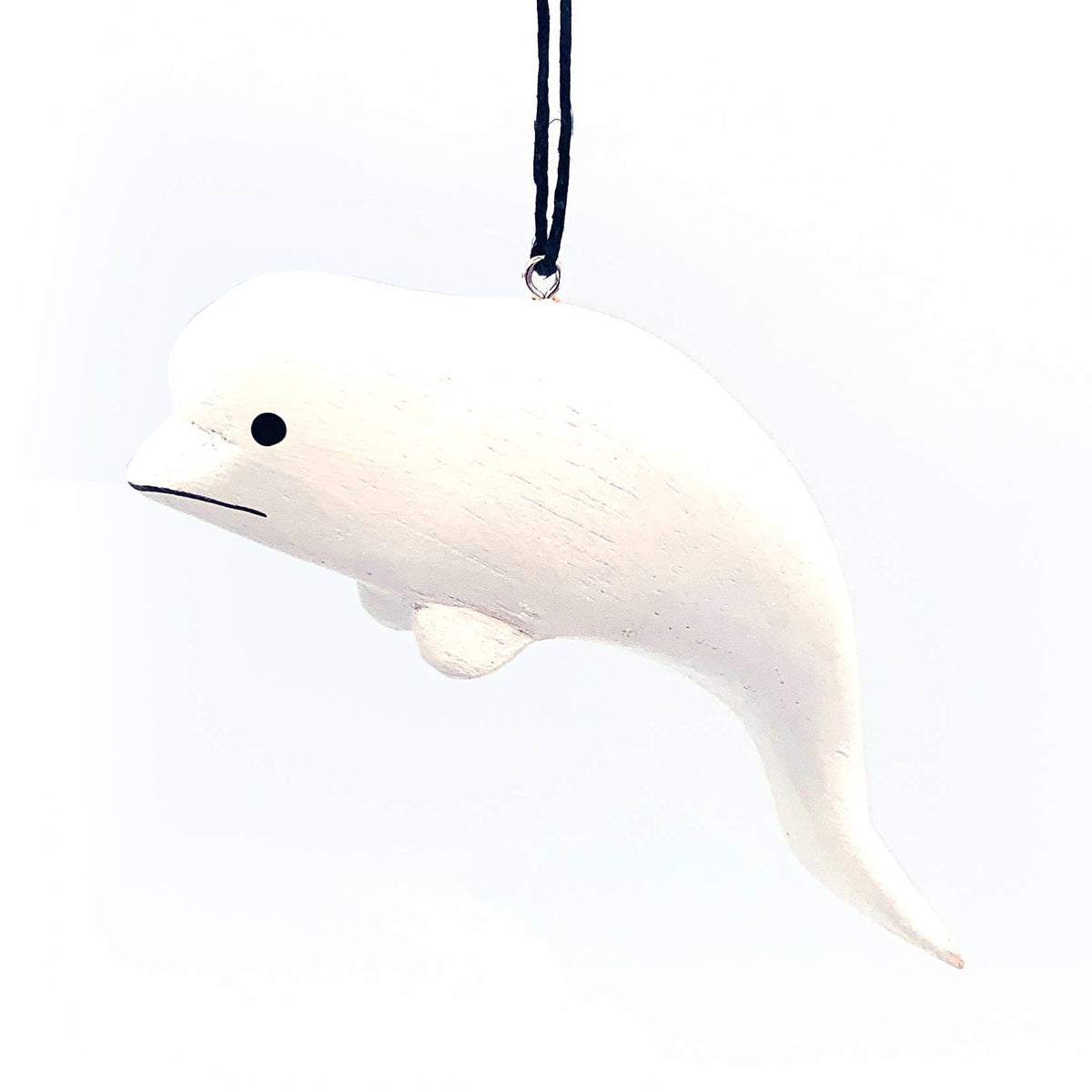 Beluga Whale Balsa Wood Ornament – Autumn Blue Design